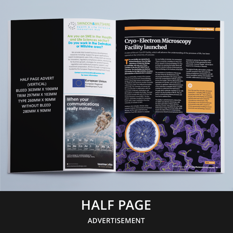 Lifescience Industry Magazine Half Page Advertisement Teamworks